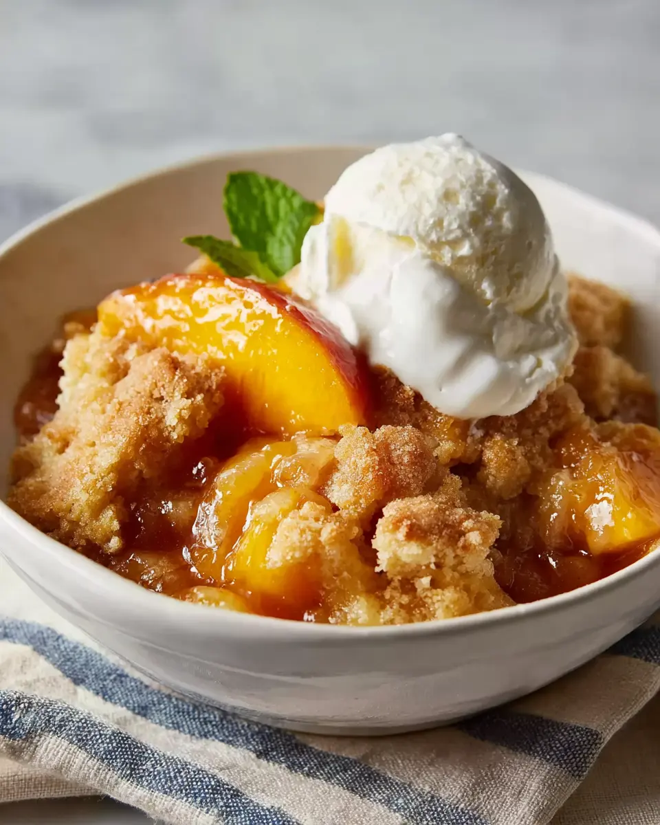 fresh southern peach cobbler